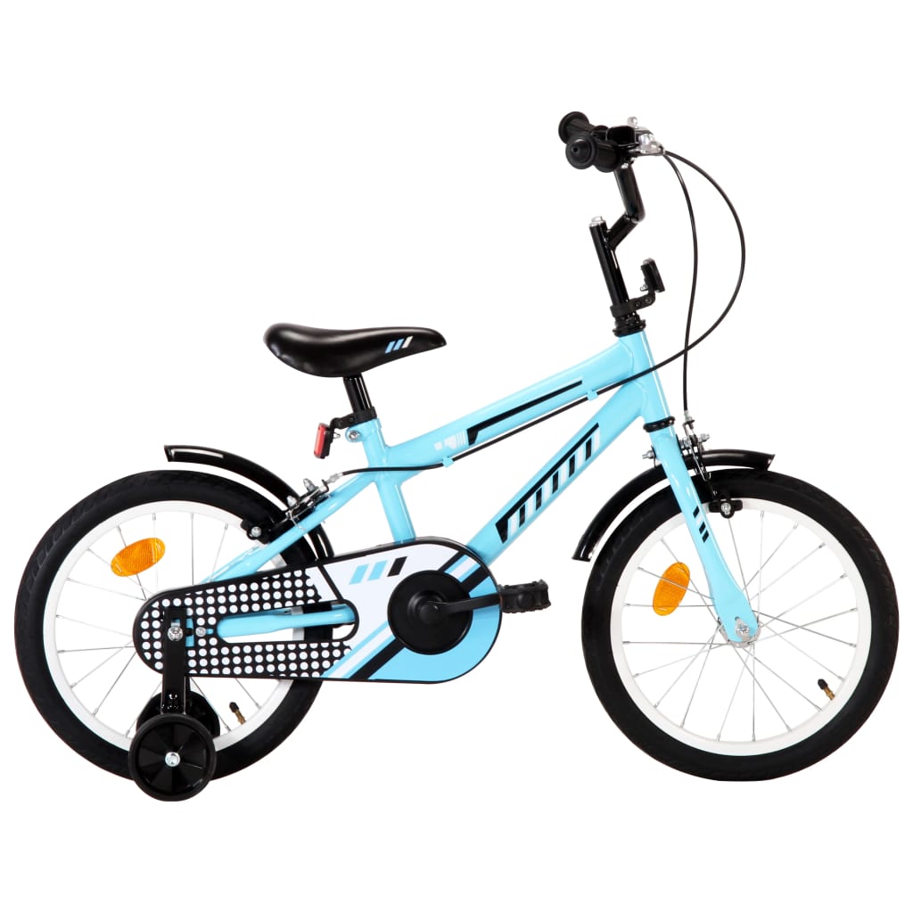 vidaXL Detský bicykel 16 palcový čierny a modrý | vidaXL.sk