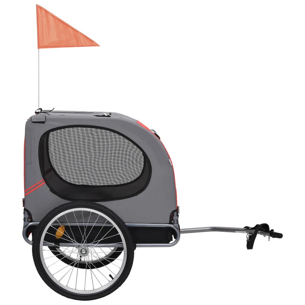 vidaXL Vozík za bicykel pre psa, červená a čierna | vidaXL.sk